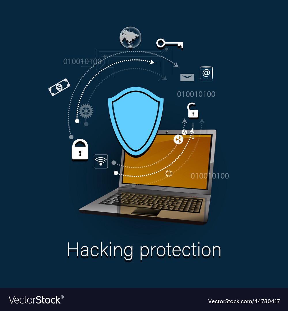 Concept of protection against hacking Royalty Free Vector Concept of protection against hacking Royalty Free Vector