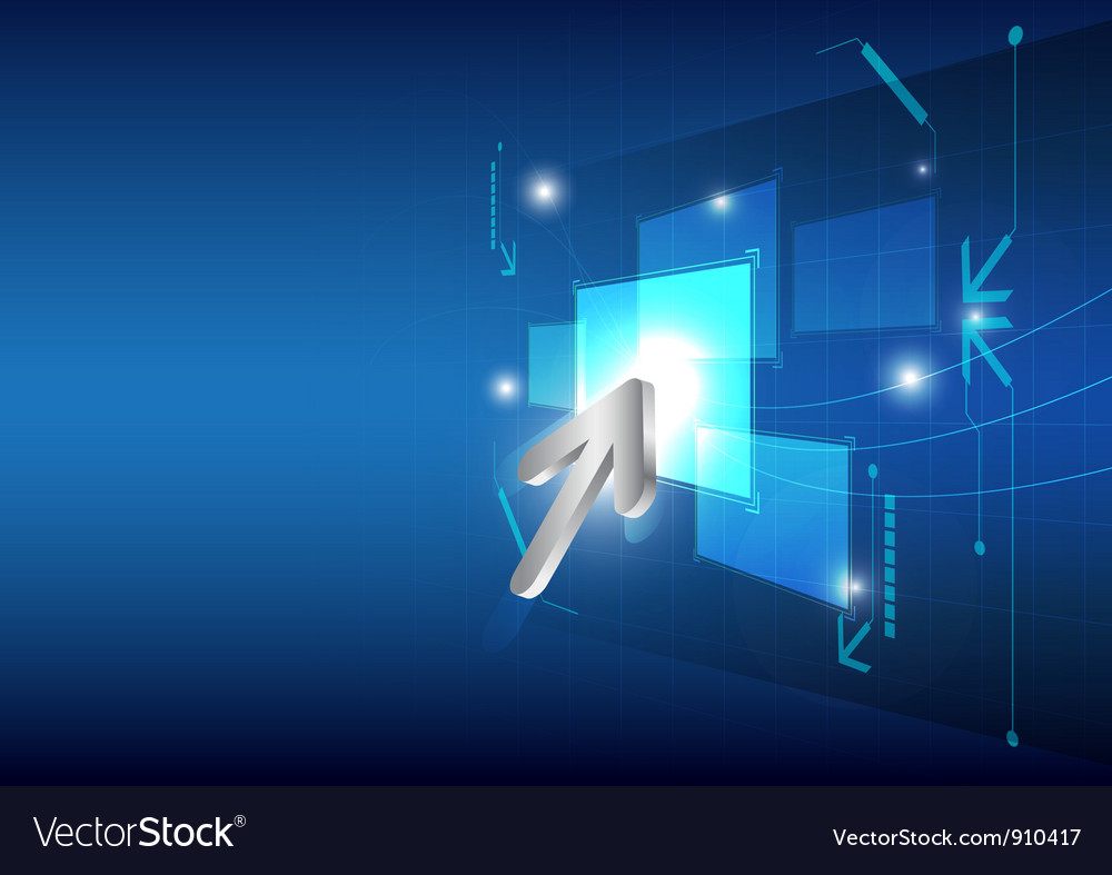 Cursor click button on screen Royalty Free Vector Image