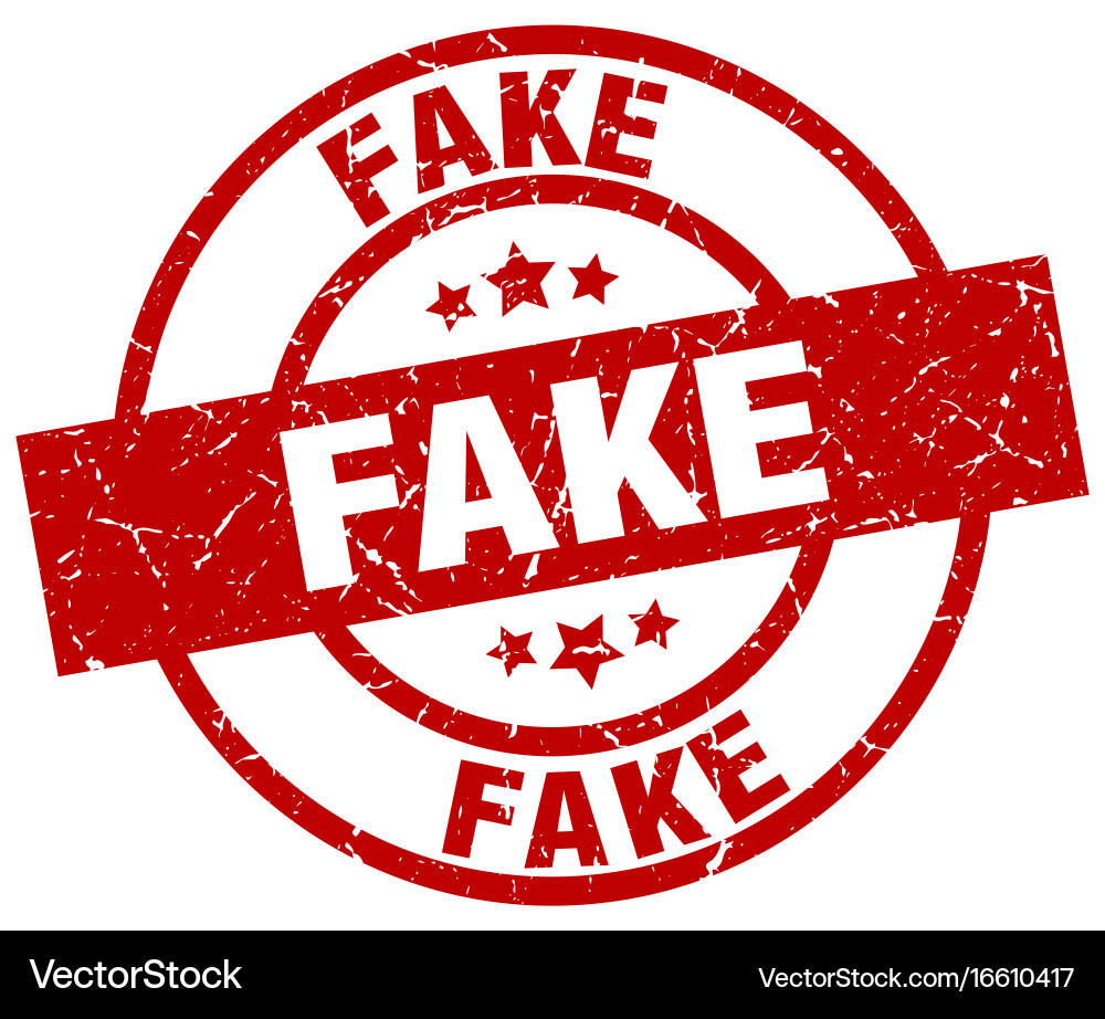 Fake round red grunge stamp Royalty Free Vector Image