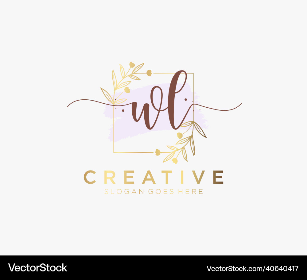 Initial wl feminine logo usable for nature salon Vector Image