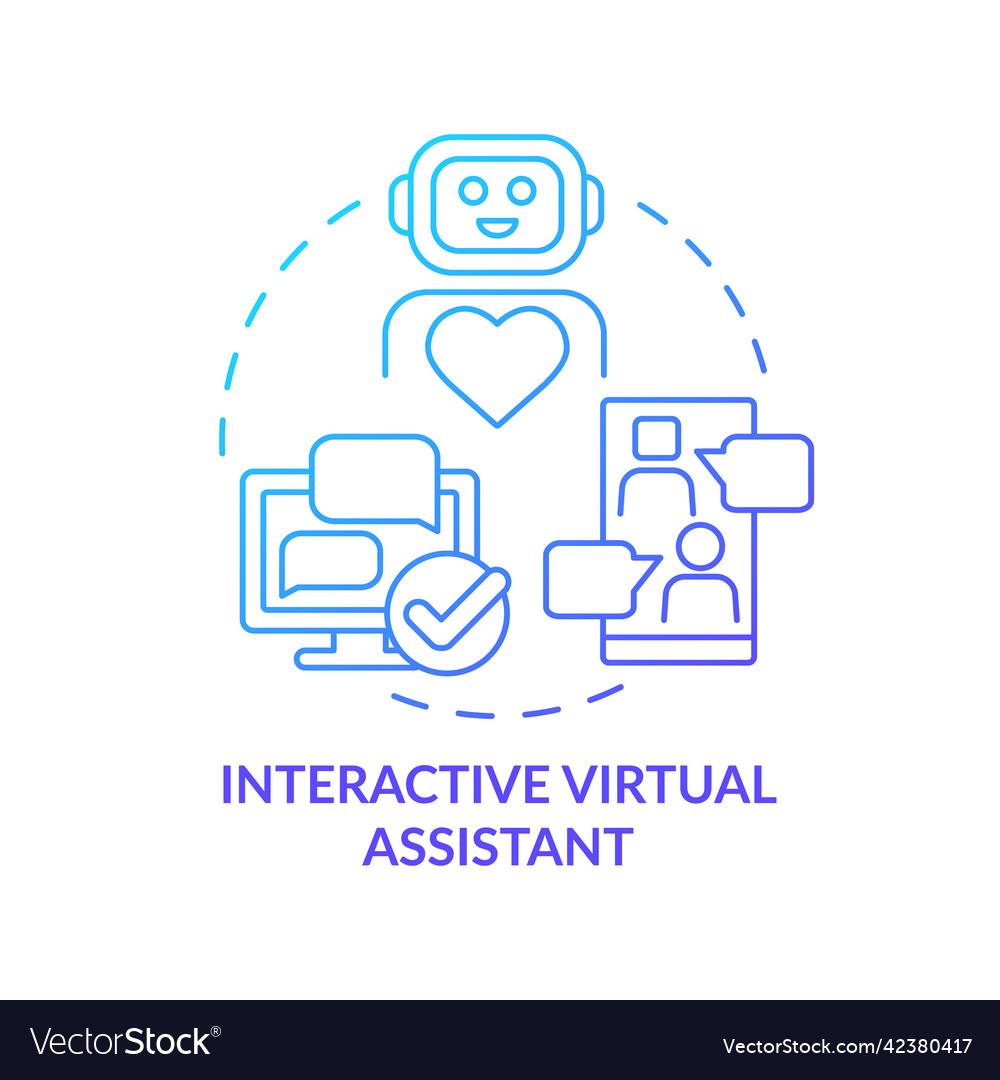 Interactive virtual assistant blue gradient Vector Image