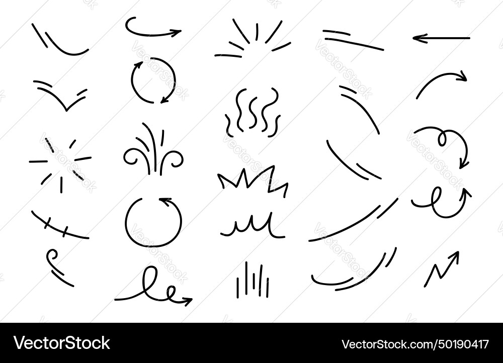 Movement motion lines arrow curves cartoon effect Vector Image