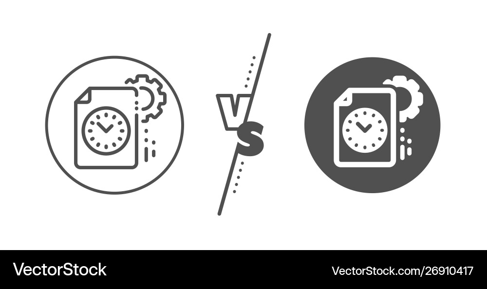 Project deadline line icon time management sign Vector Image