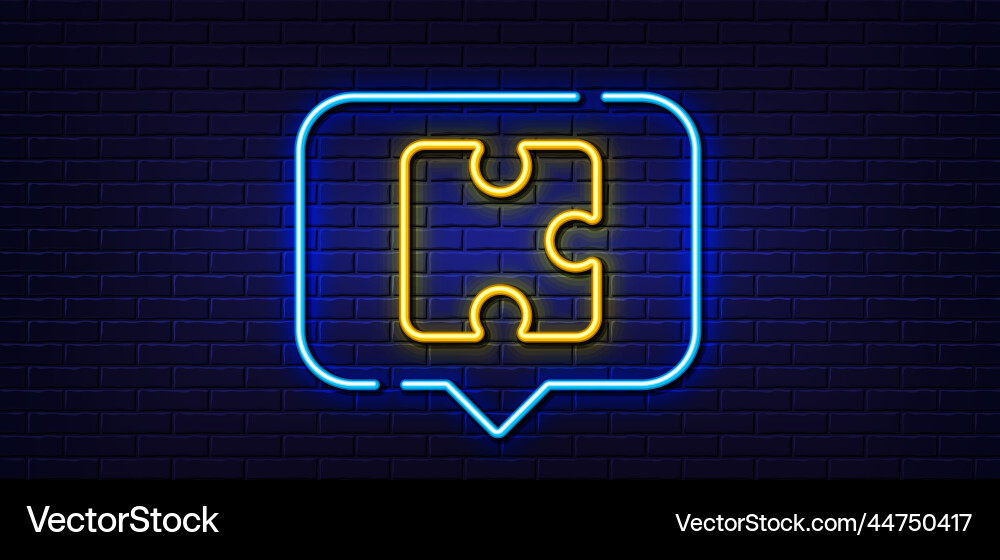 Puzzle piece line icon jigsaw game shape sign Vector Image