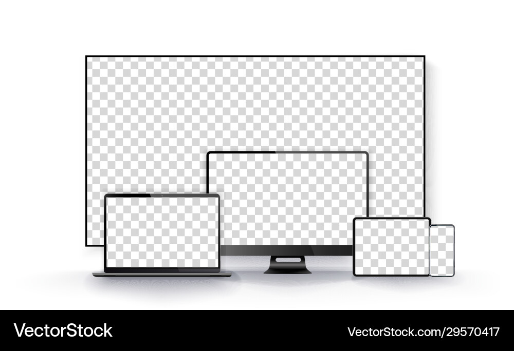 Realistic black television screen on a isolated Vector Image