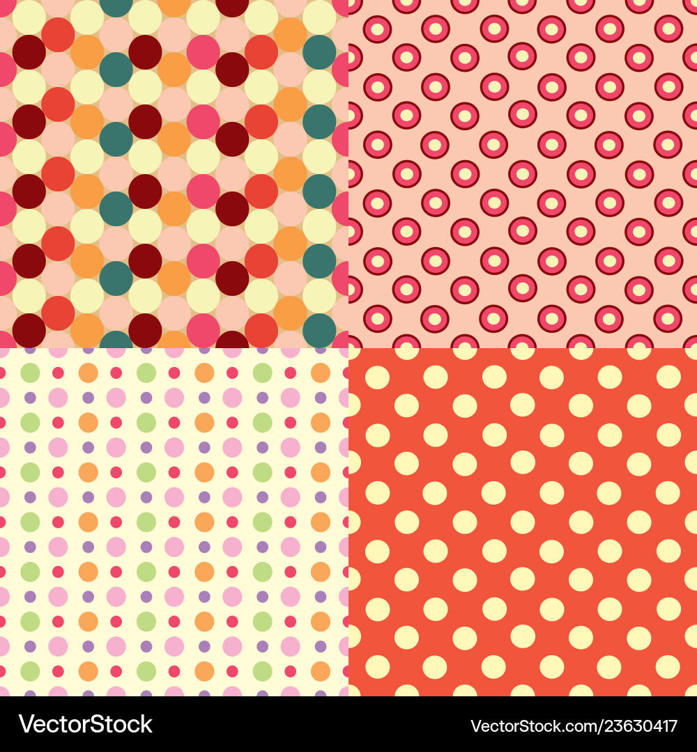 Set of four seamless retro textures Royalty Free Vector