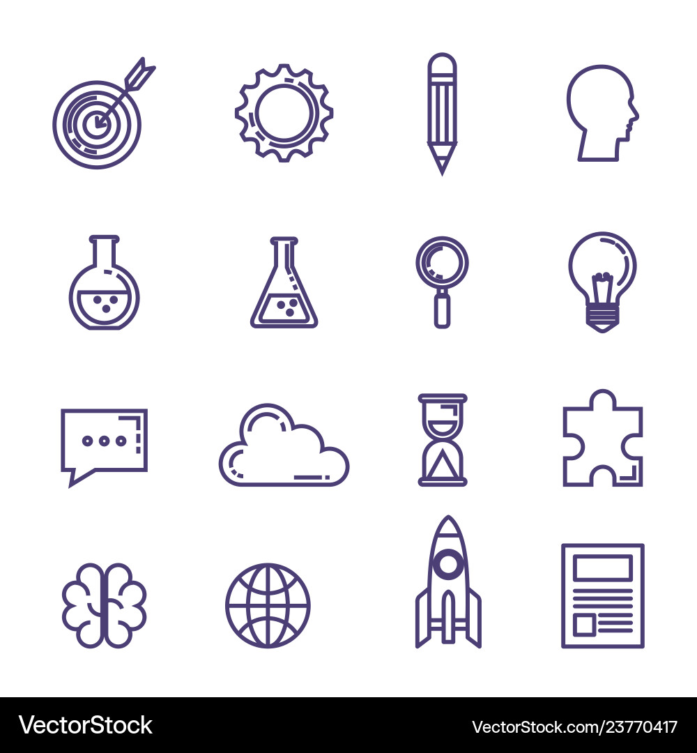 Set of technological innovation icons Royalty Free Vector