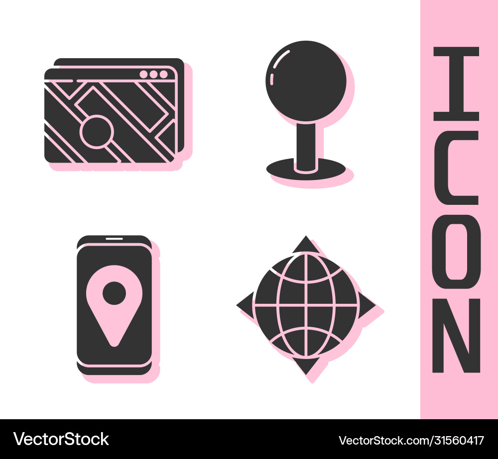 Set world globe with compass infographic city Vector Image