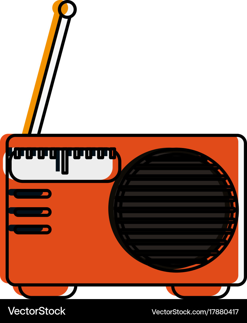 Small radio with antenna icon image Royalty Free Vector