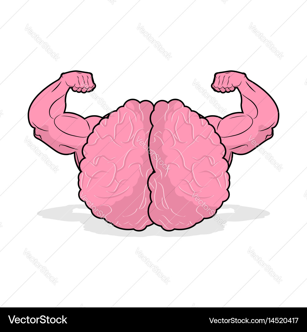 Strong brain athlete powerful mind athlete big Vector Image