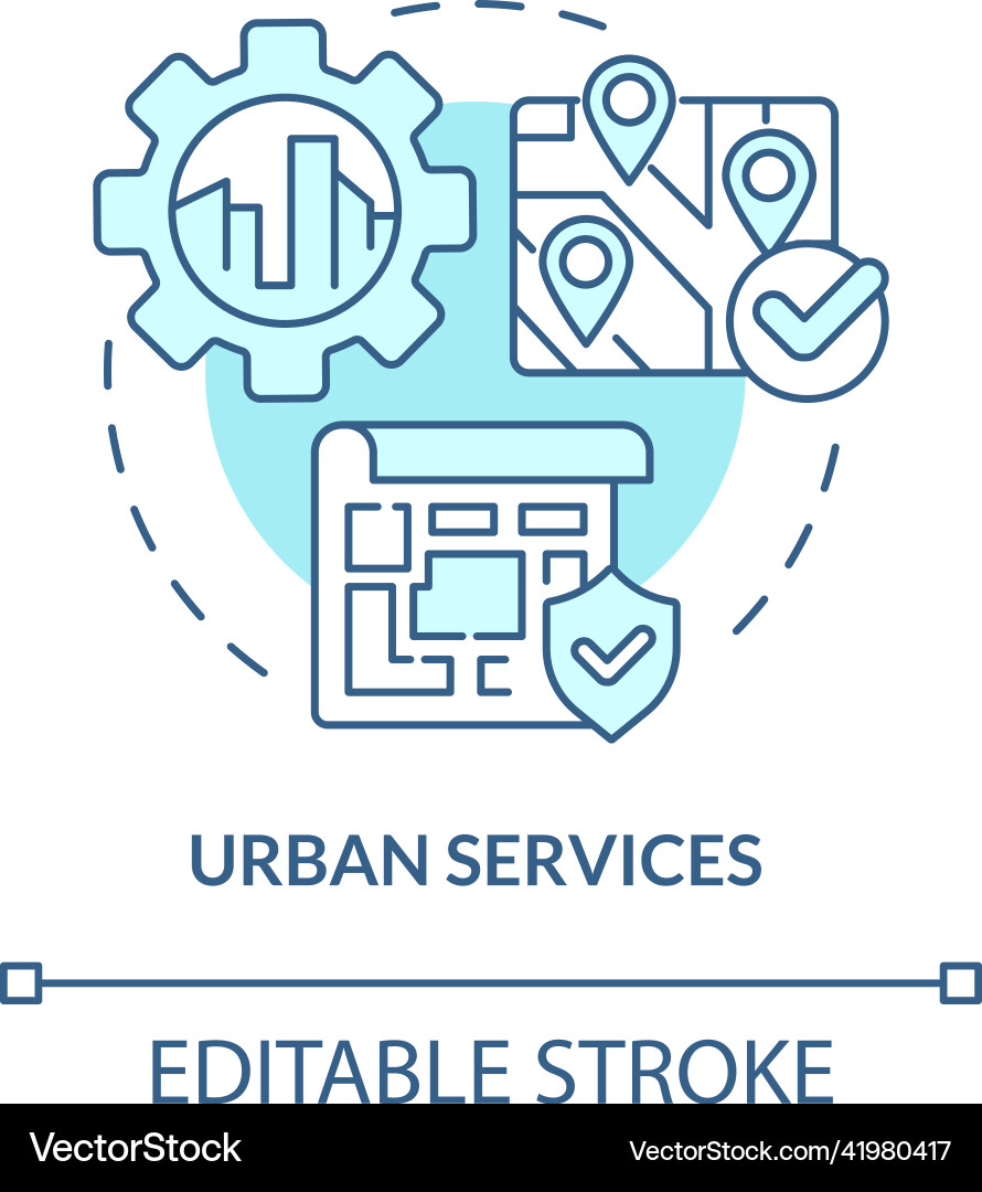 Urban services turquoise concept icon Royalty Free Vector