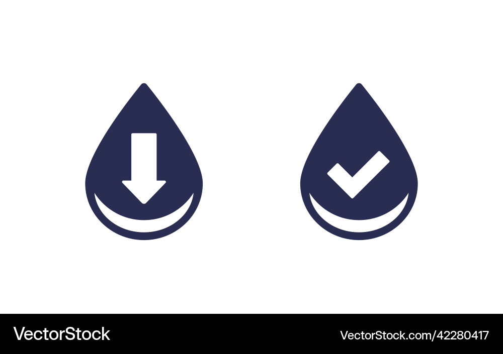 Water level icons low and normal Royalty Free Vector Image