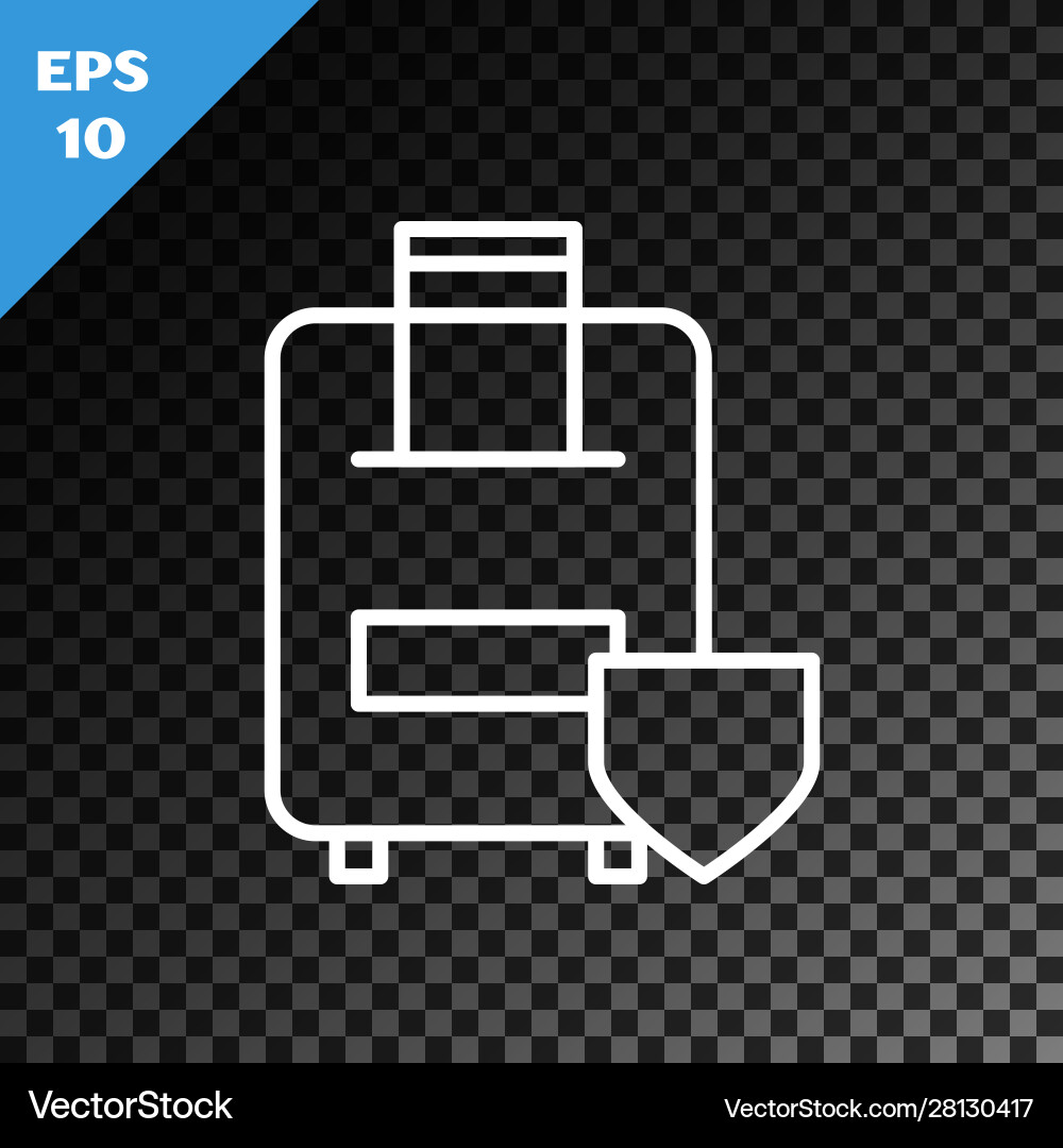 White line travel suitcase icon isolated Vector Image