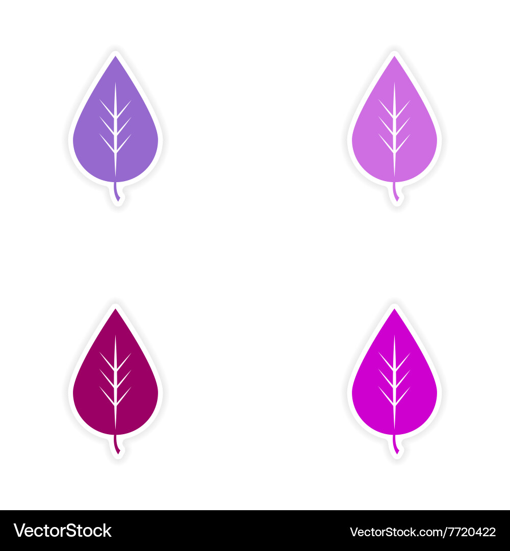 Assembly realistic sticker design on paper leaves Vector Image