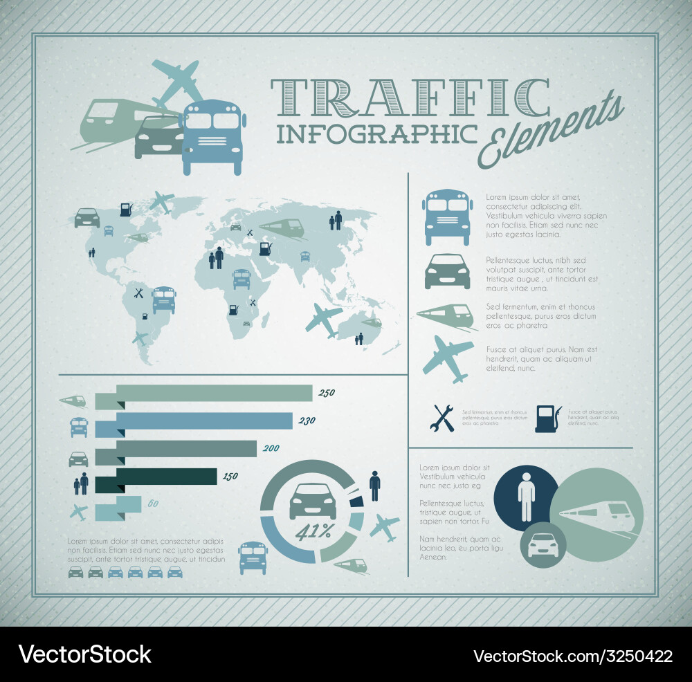 Big set of traffic infographic elements Royalty Free Vector