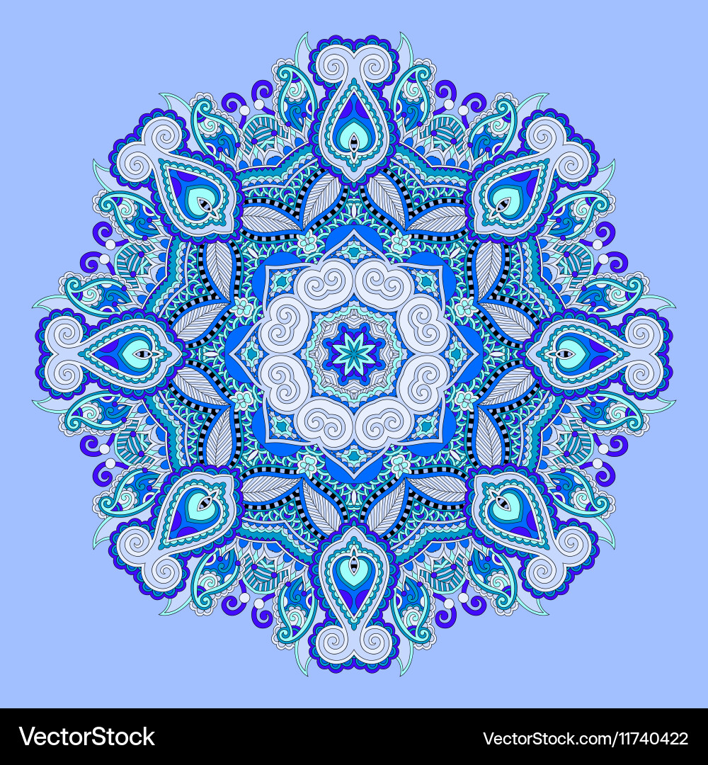 Blue beautiful vintage circular pattern of Vector Image