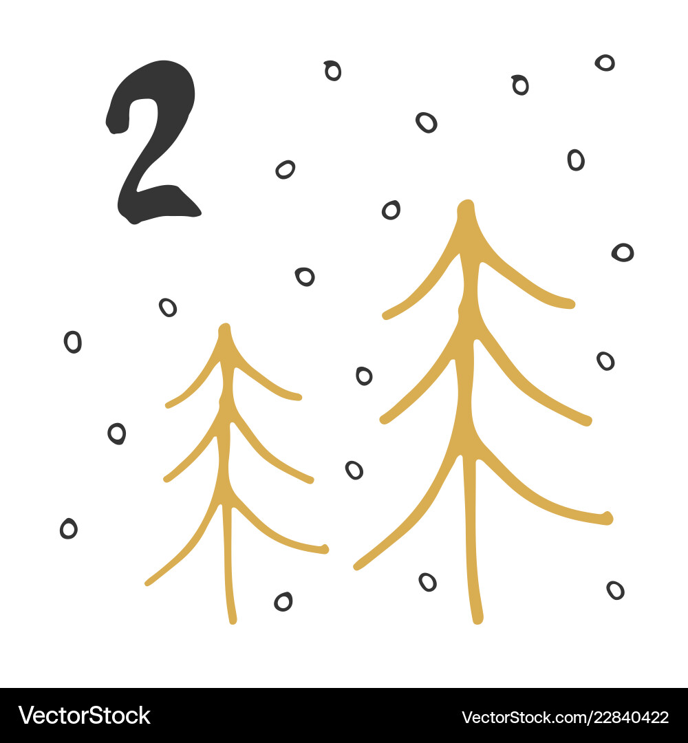 Christmas advent calendar hand drawn elements Vector Image