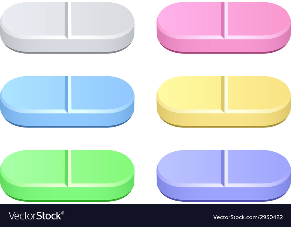 Colored tablets Royalty Free Vector Image - VectorStock