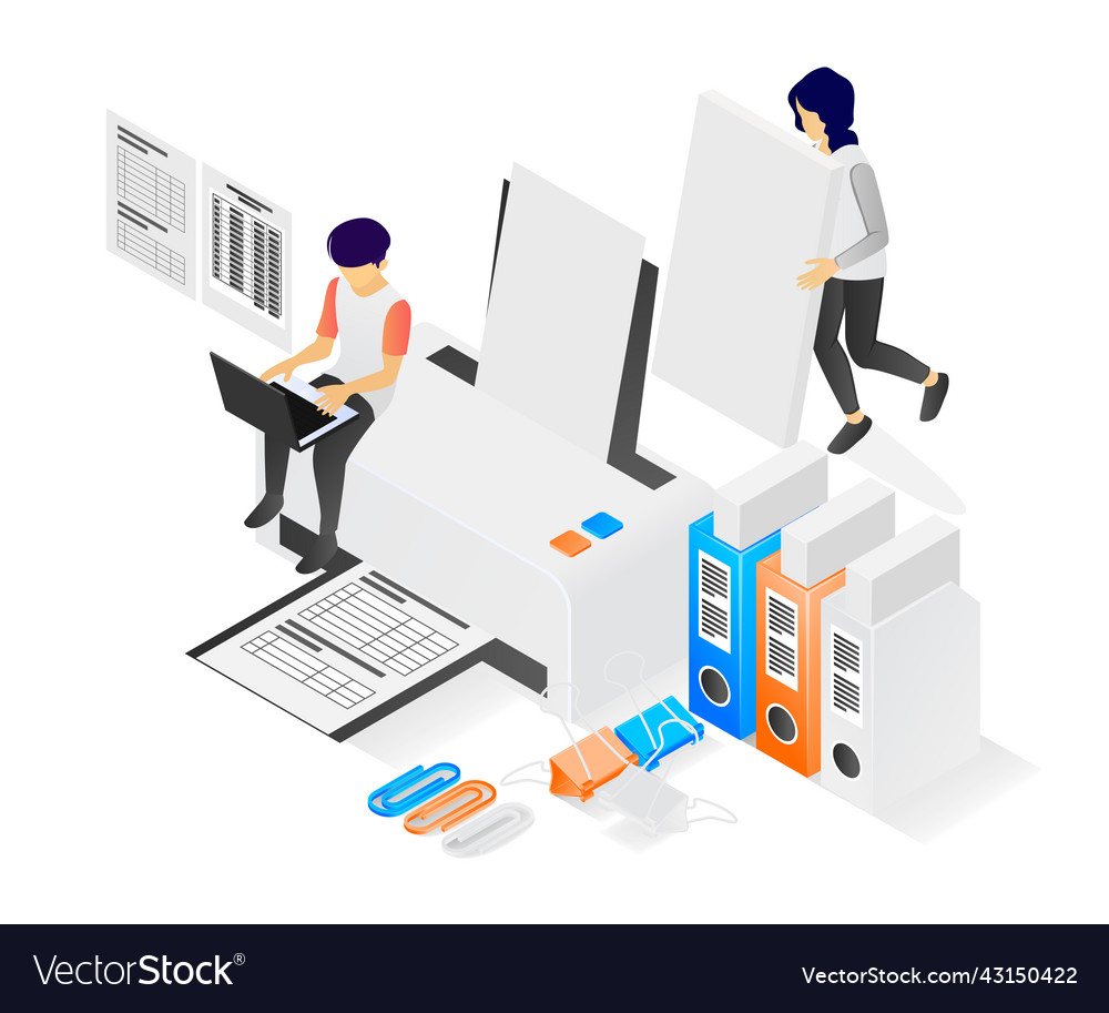 Computer document printing Royalty Free Vector Image