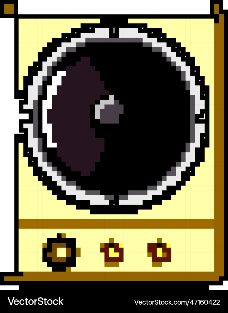 Computer studio sound monitor game pixel art Vector Image