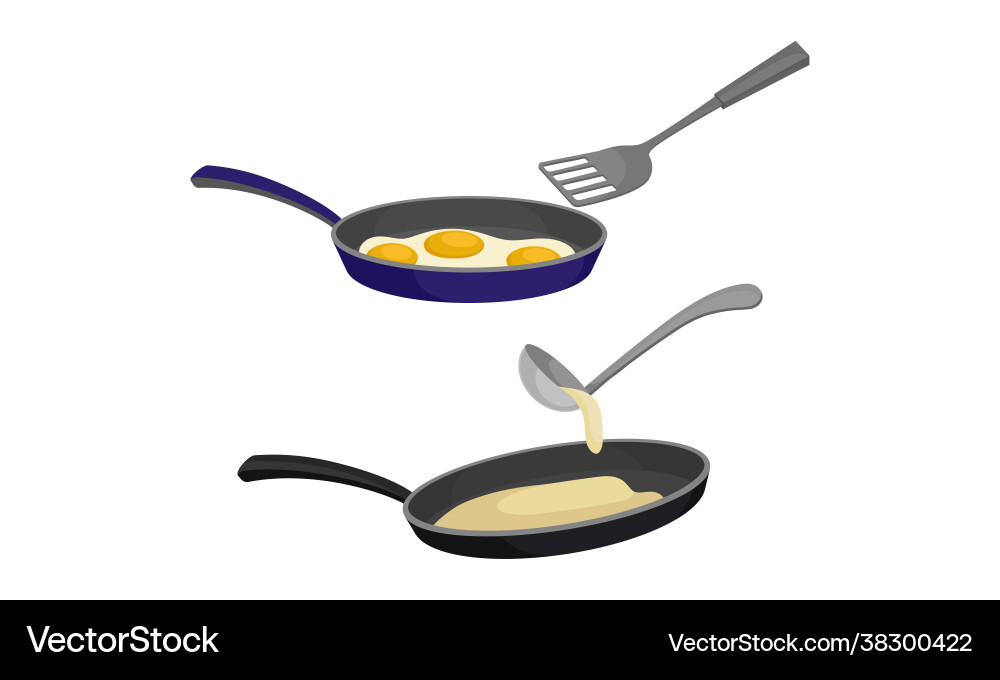 Cooking and food preparation process with kitchen Vector Image