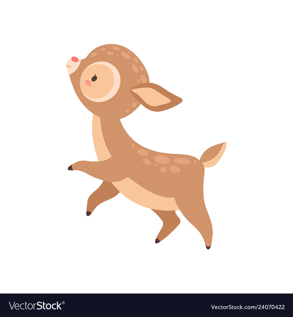 Cute happy baby deer adorable forest fawn animal Vector Image