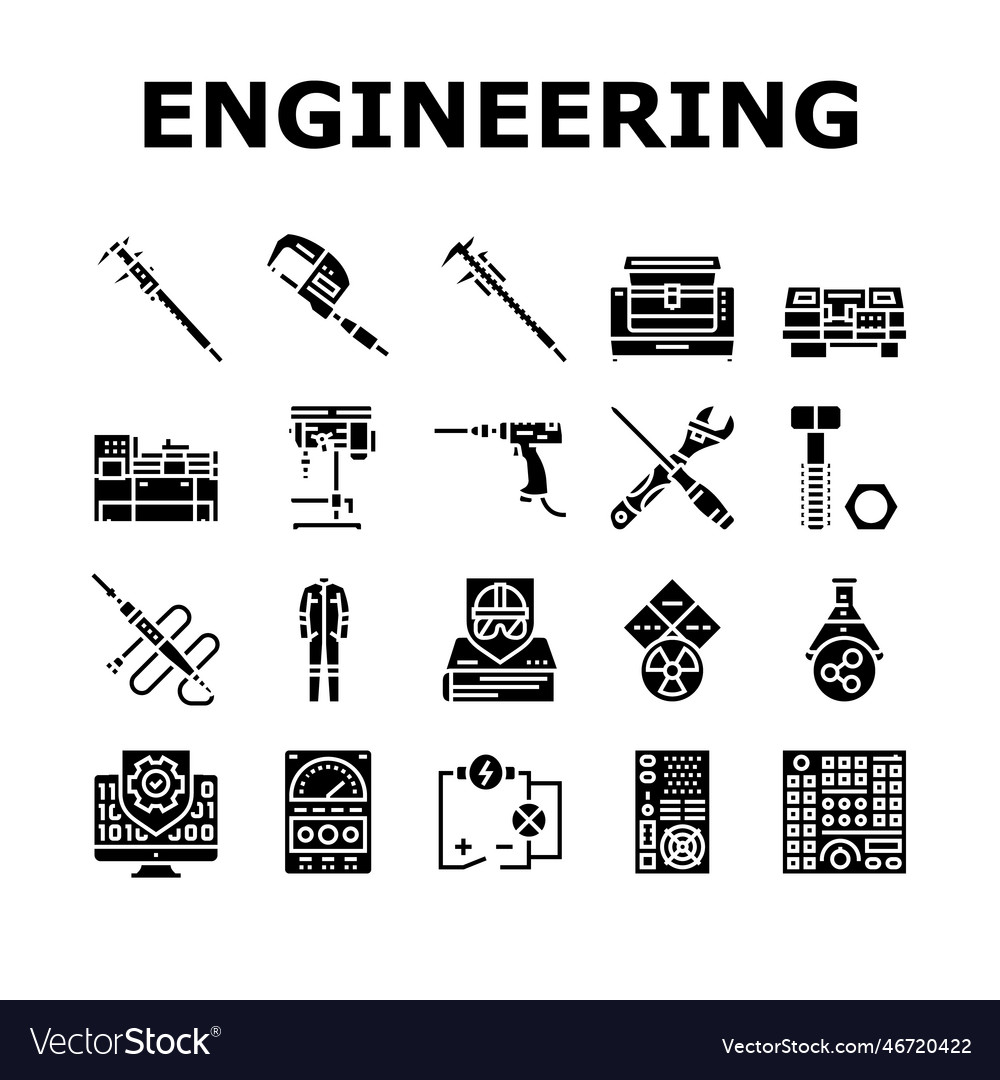 Engineering tool work wrench icons set Royalty Free Vector Engineering tool work wrench icons set Royalty Free Vector