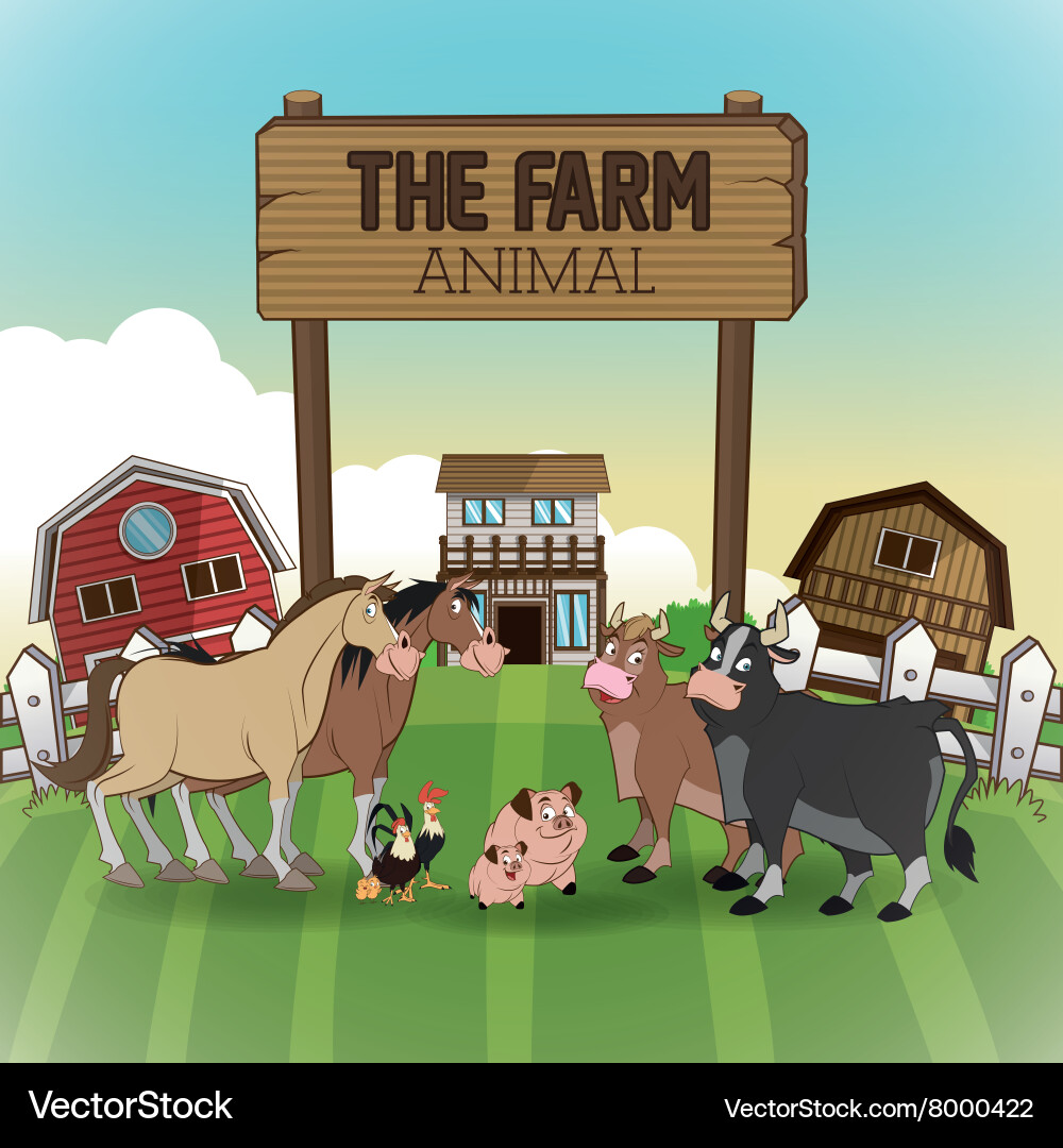Farm animals cartoons Royalty Free Vector Image