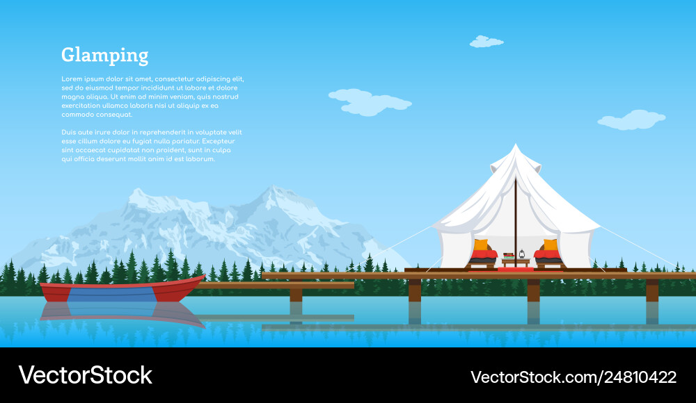 Glamping concept banner Royalty Free Vector Image