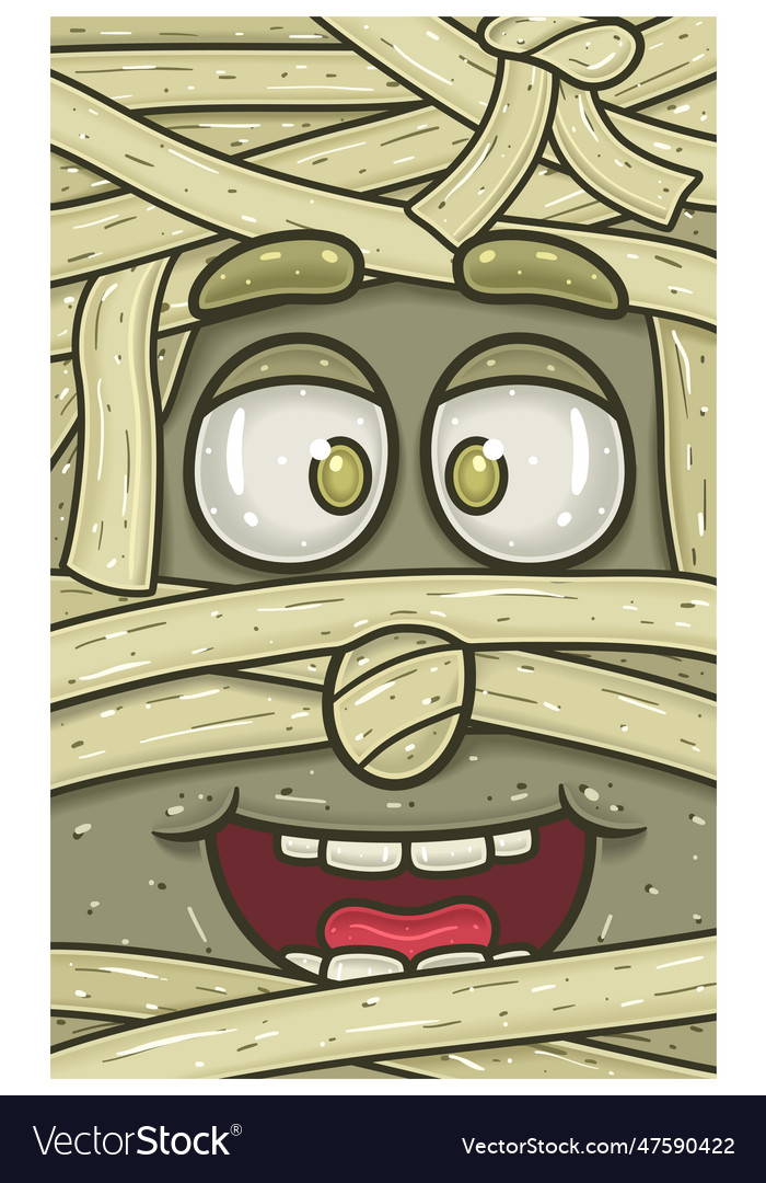 Happy expression of mummy face Royalty Free Vector Image