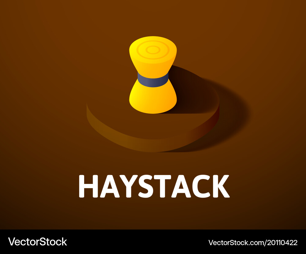 Haystack isometric icon isolated on color Vector Image