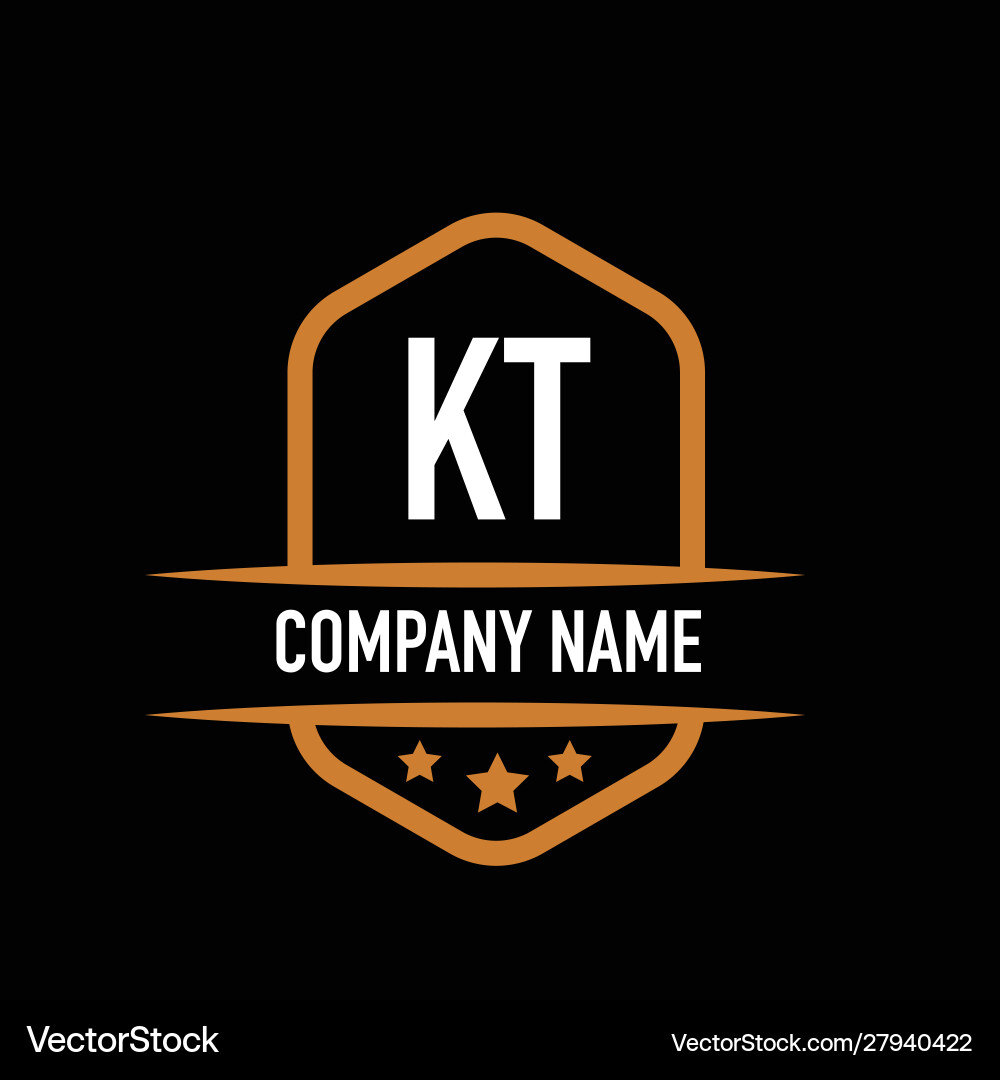 Initial letter kt vintage logo concept graphic Vector Image