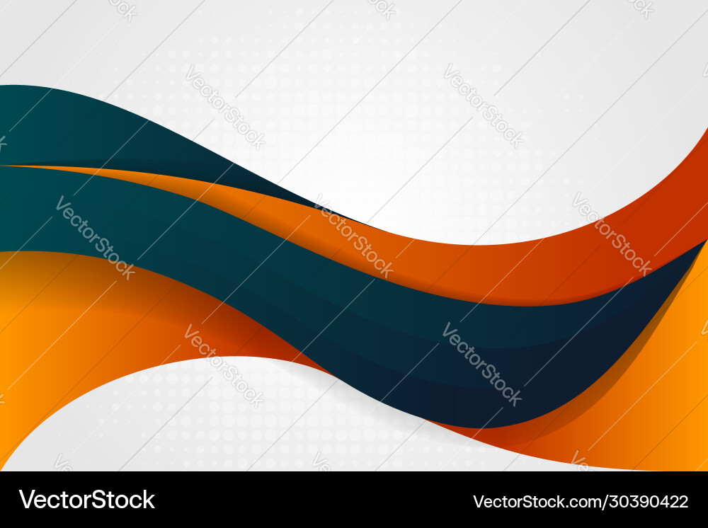 Modern abstract green tosca and orange 3d Vector Image