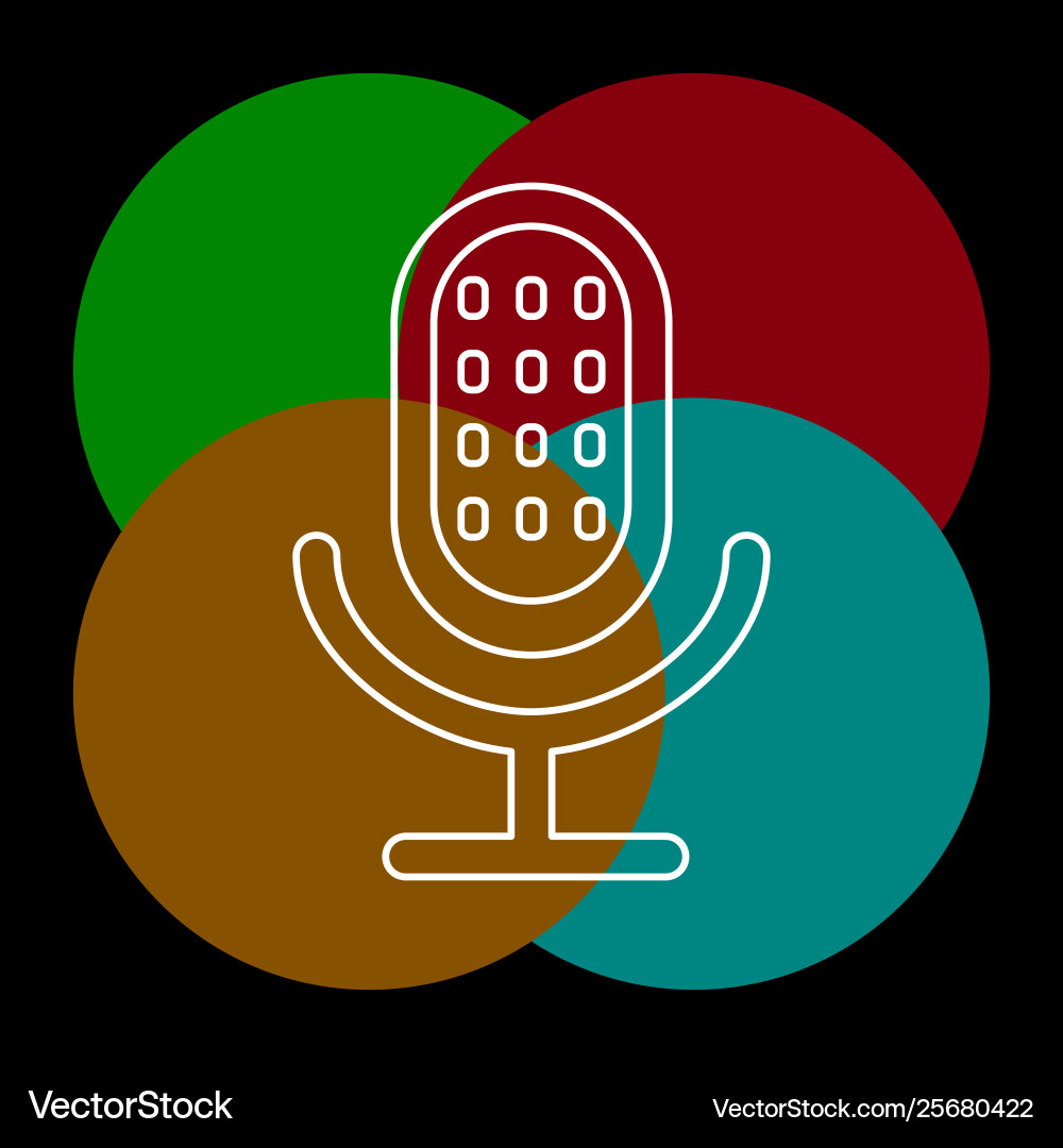 Retro microphone icon - sound music Royalty Free Vector
