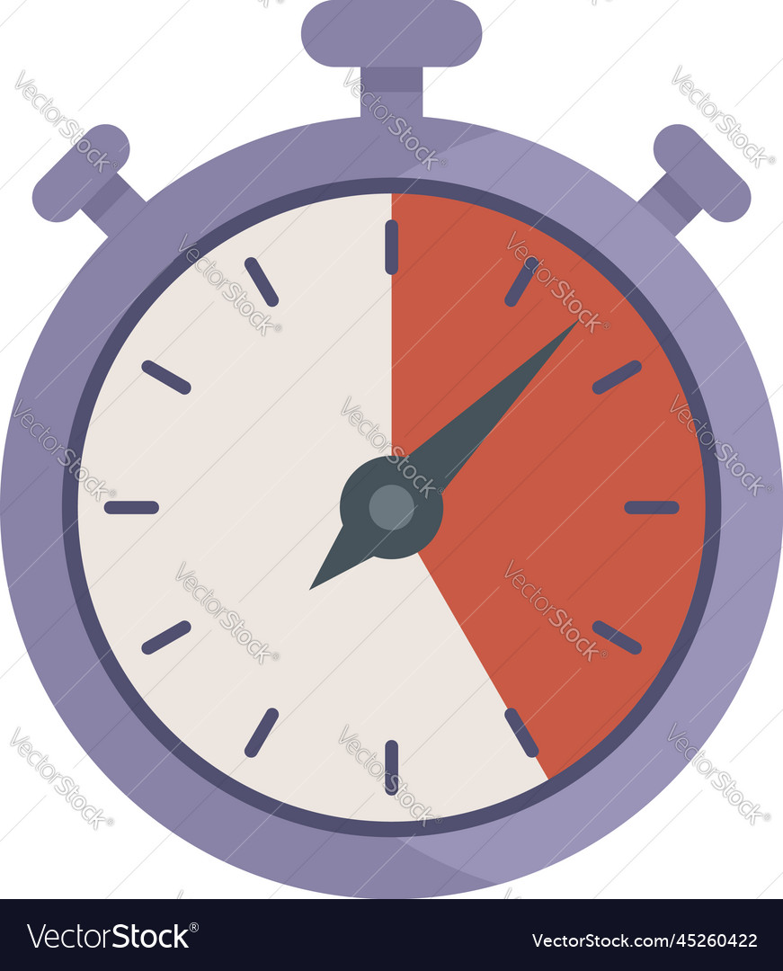 Stop Clock Icon Flat Stopwatch Timer Royalty Free Vector