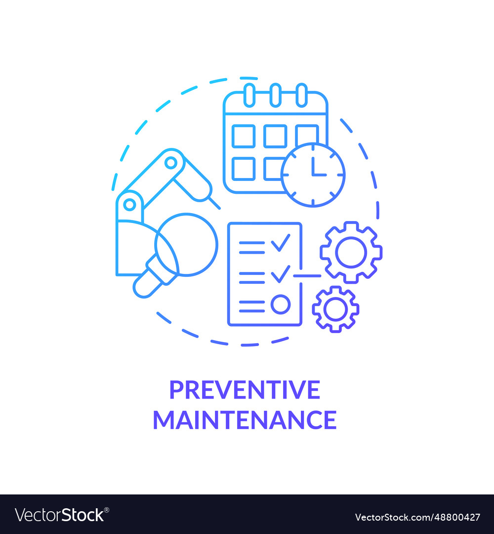 2d gradient thin linear icon preventive Royalty Free Vector