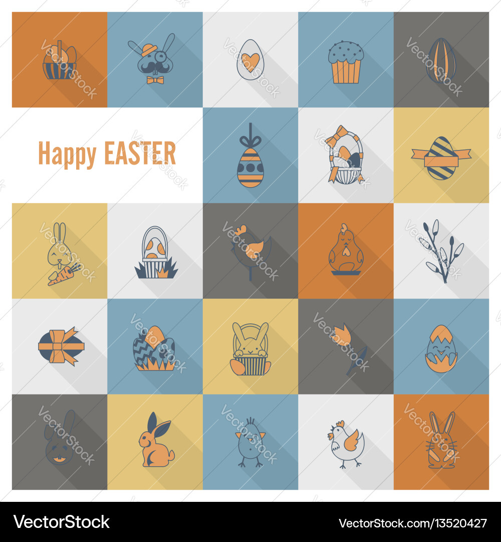 Celebration easter icons Royalty Free Vector Image