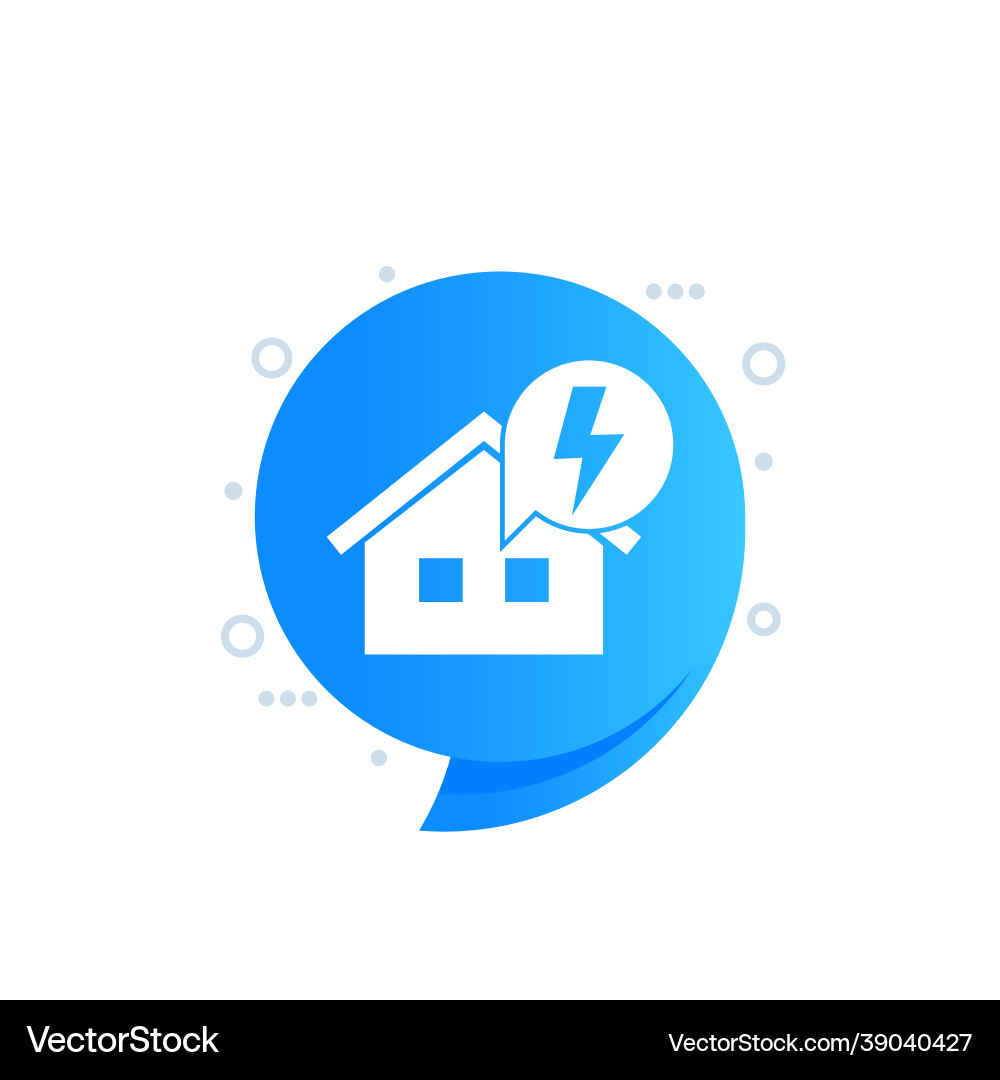 Electricity icon with a house design Royalty Free Vector