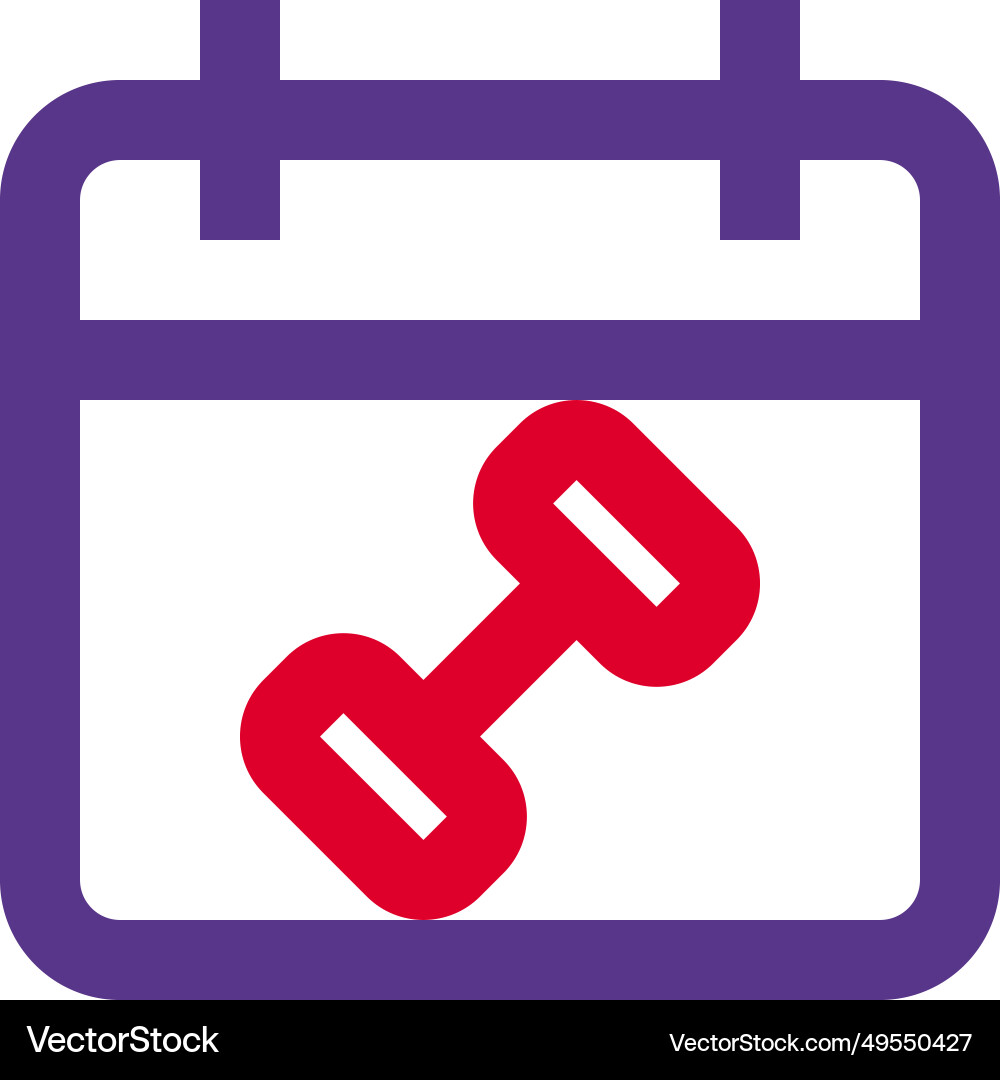 Exercise schedule on a calendar agenda isolated Vector Image