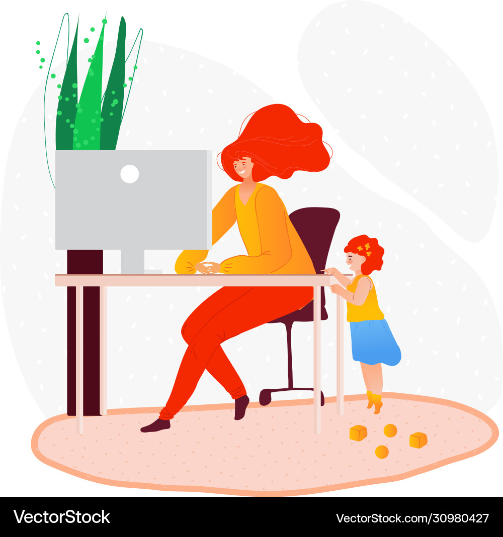 Girl on self-isolation during quarantine Vector Image