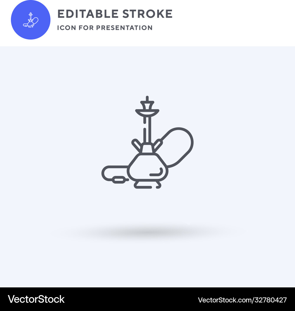 Hookah icon filled flat sign solid Royalty Free Vector Image