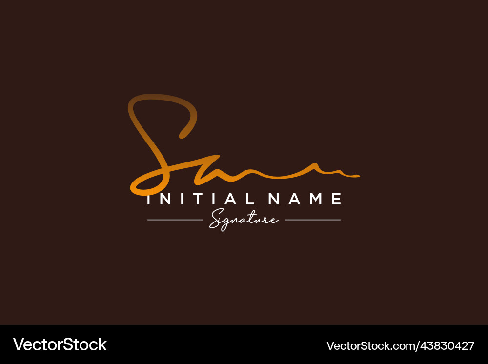 Initial sa signature logo template hand drawn Vector Image