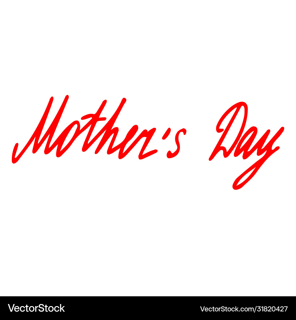 Lettering mother s day red Royalty Free Vector Image