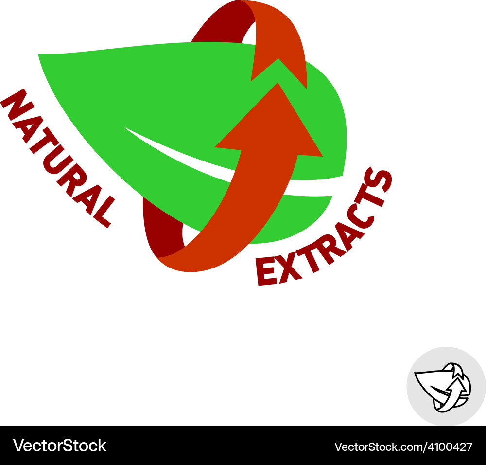 Natural extracts green leaf eco sign badge Vector Image