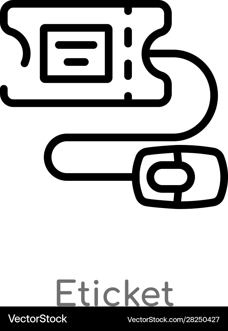 Outline eticket icon isolated black simple line Vector Image