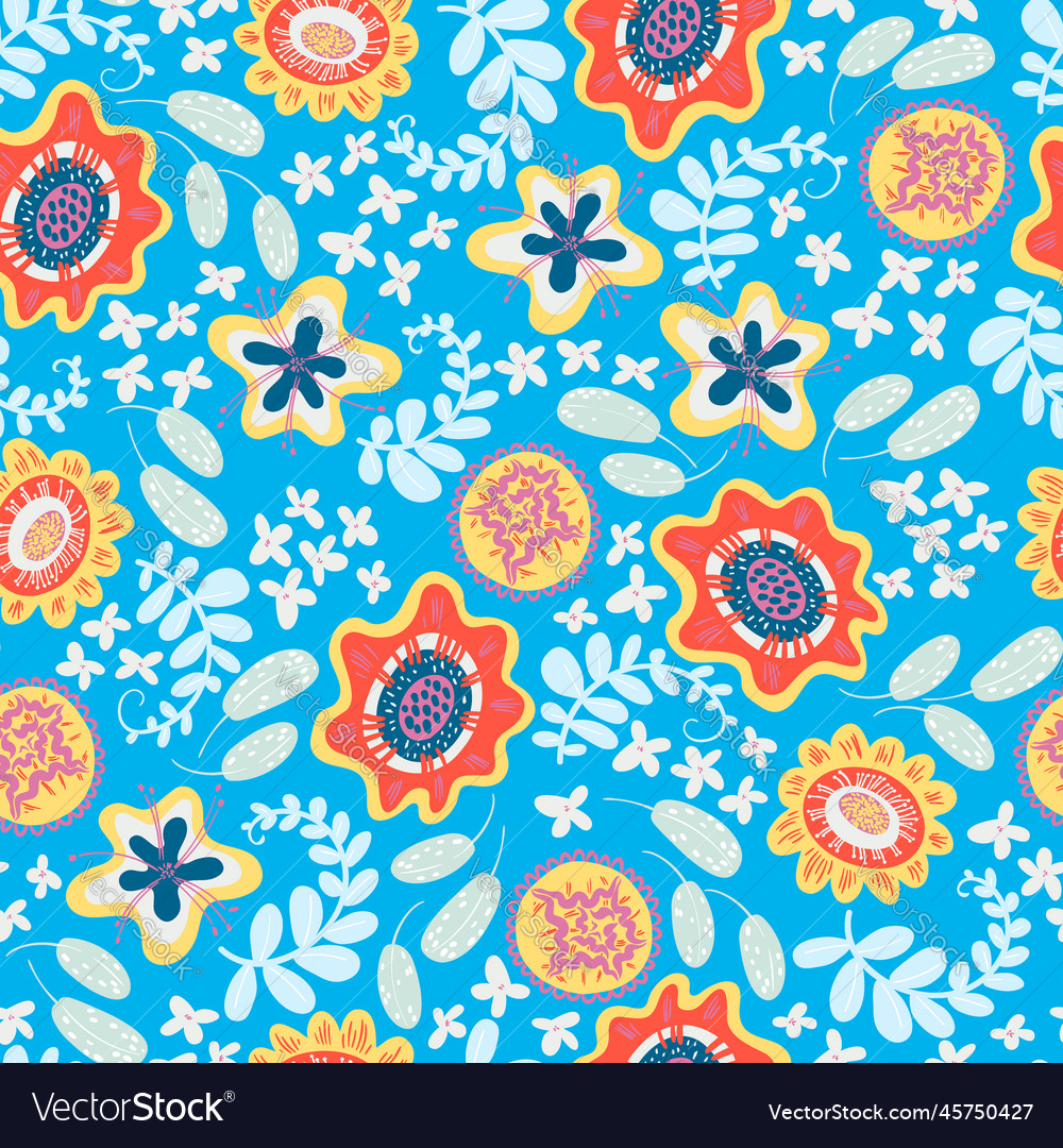 Pattern with abstract flowers Royalty Free Vector Image