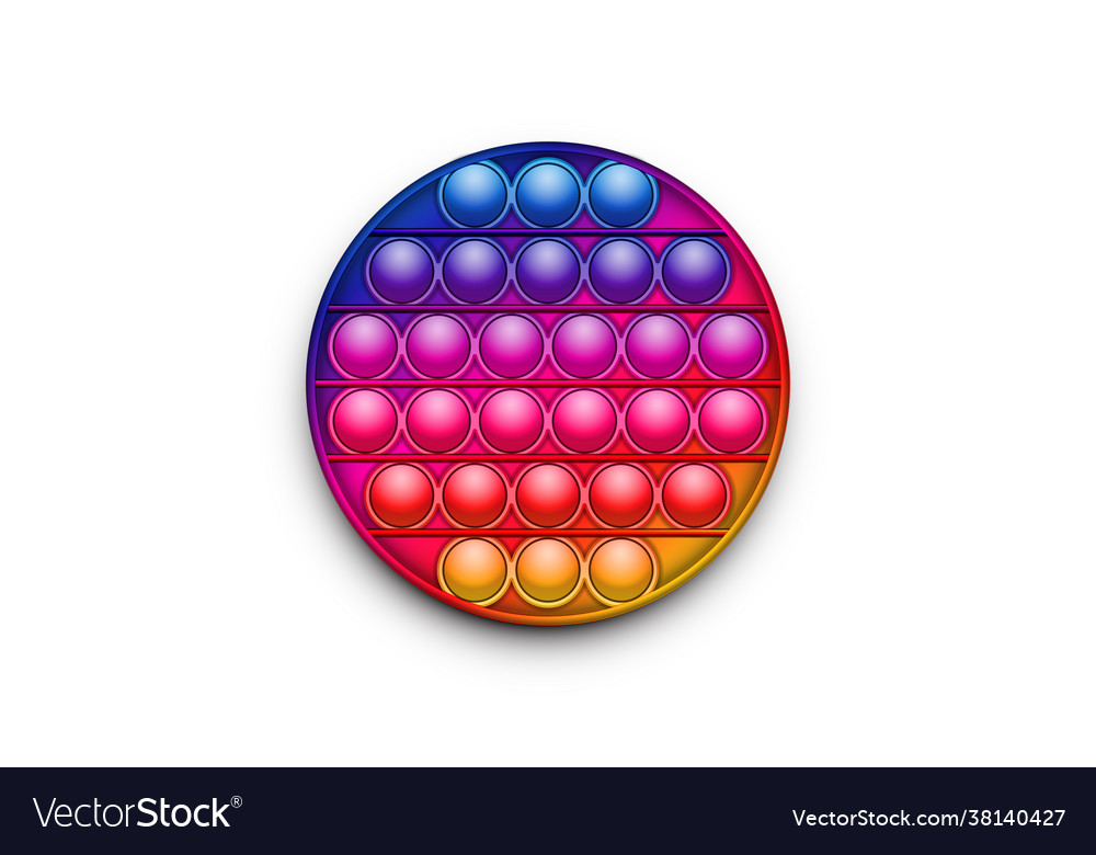 Rainbow trendy pop it fidget toy on a empty Vector Image