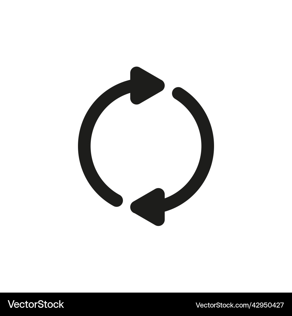 Refresh or rotation arrow icon recycling outline Vector Image