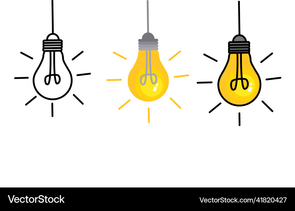 Set of electric lamp Royalty Free Vector Image