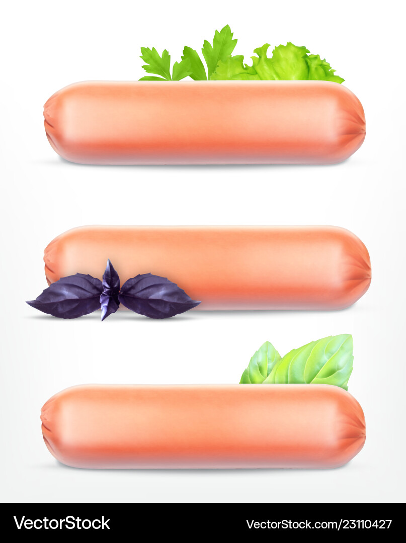 Set of sausages Royalty Free Vector Image - VectorStock